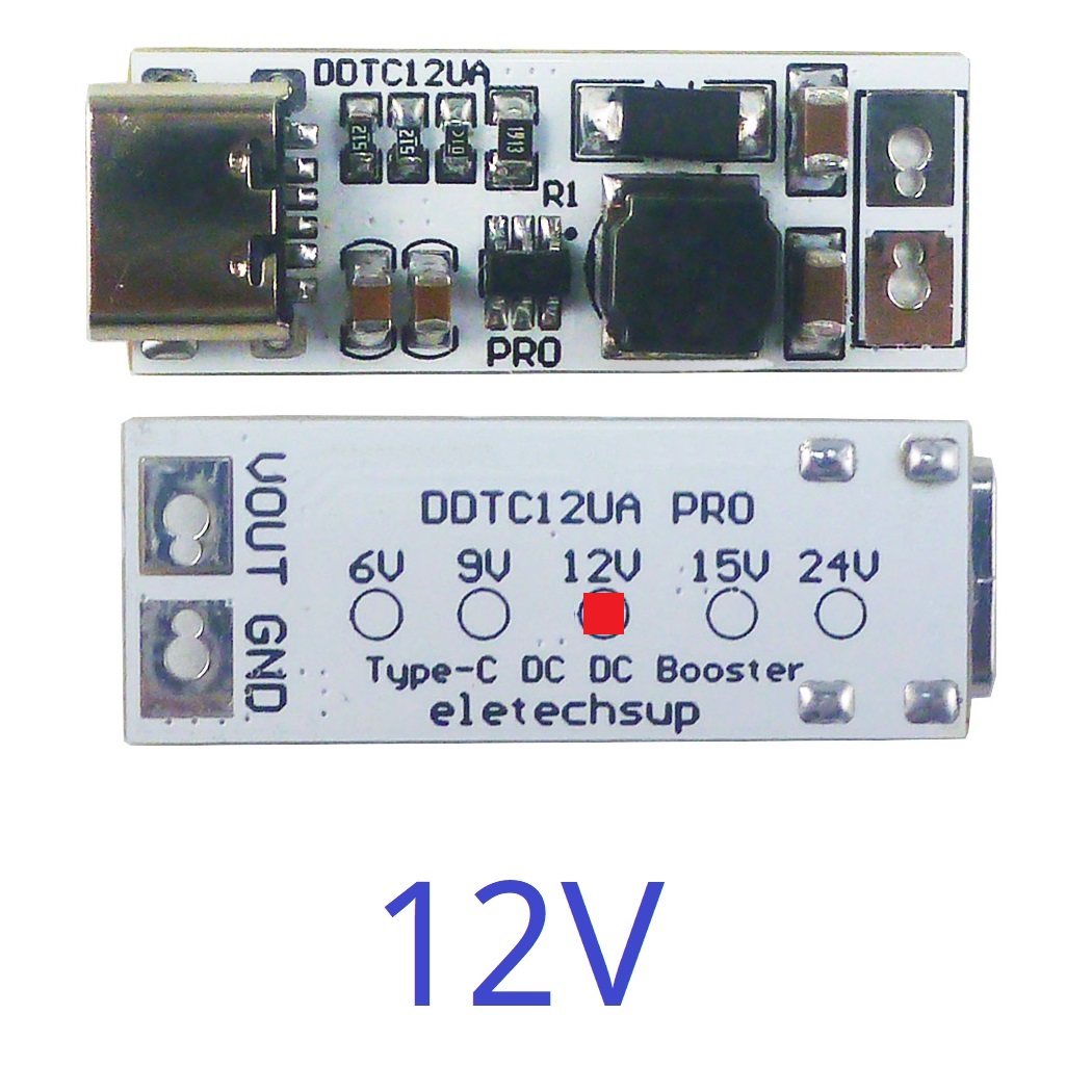 DDTC12UA 12V Mini 9W Full Function Type-C DC-DC Boost Converter USB DC ...