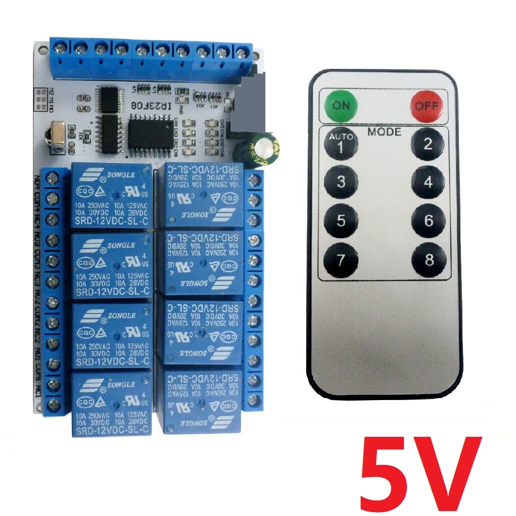 IR23F08 TB441 8CH DC 5V Multi-function IR infrared Control Delay Relay ...